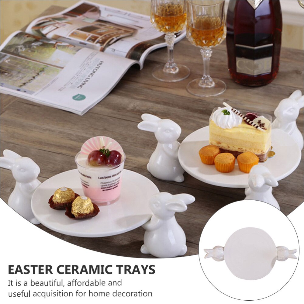 Easter Ceramic Cake Storage Home Display Tray Bunn... – Grandado