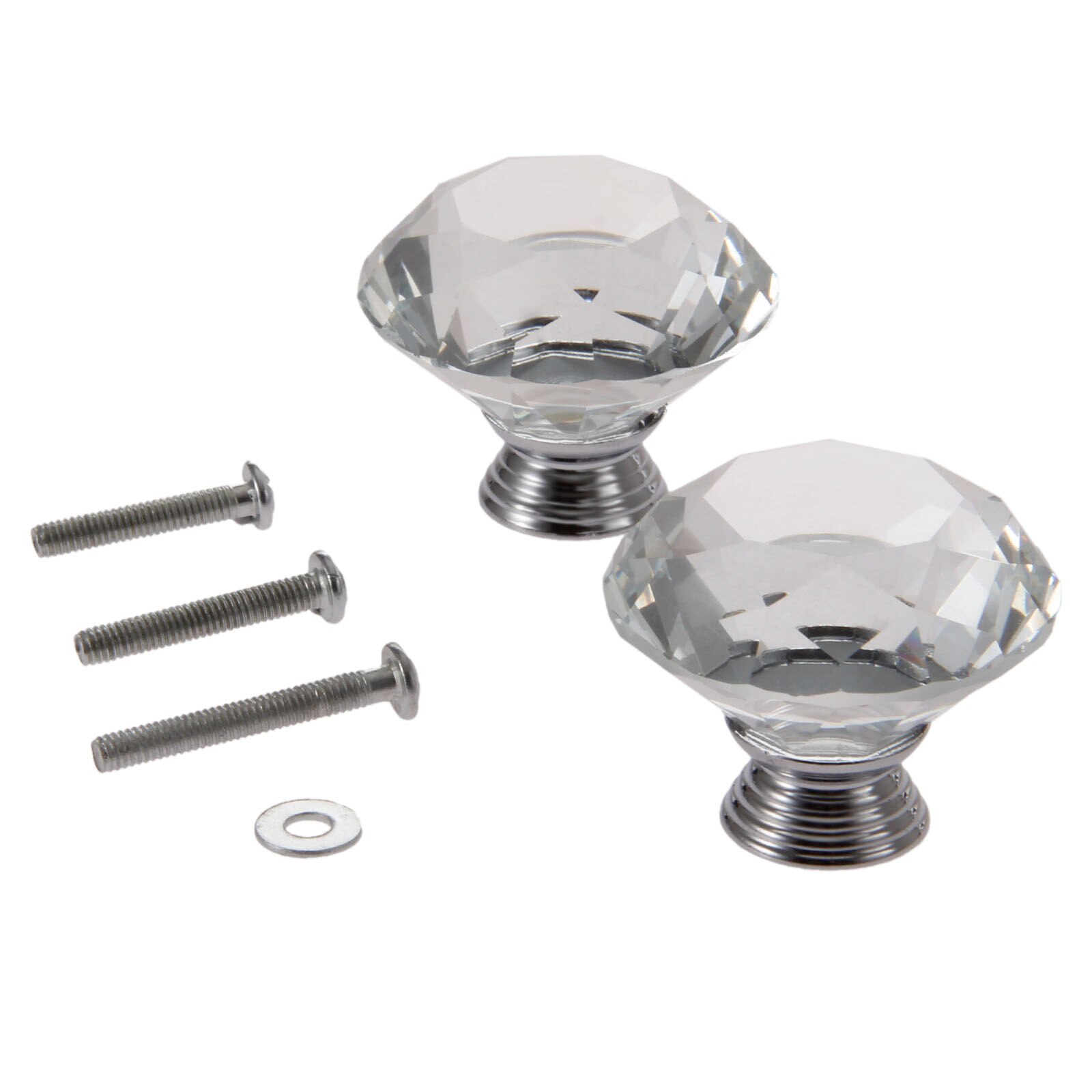 1x 40mm Clear Crystal Glass Knobs Cupboard Drawer ... – Grandado