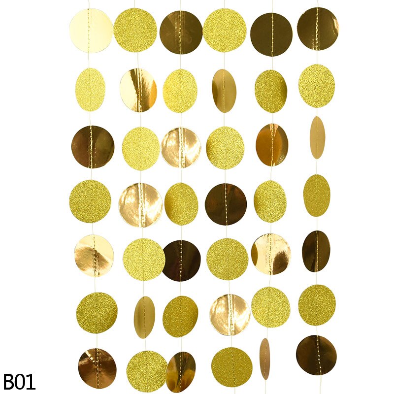 4 meter silver guld och svart papper cirkel krans ... – Grandado