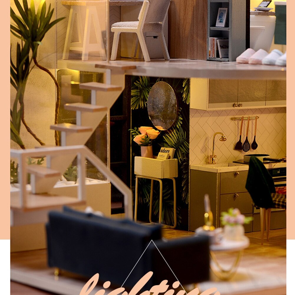 Doll House Furniture DIY Mini Doll Home Kit 3D Woo... – Vicedeal
