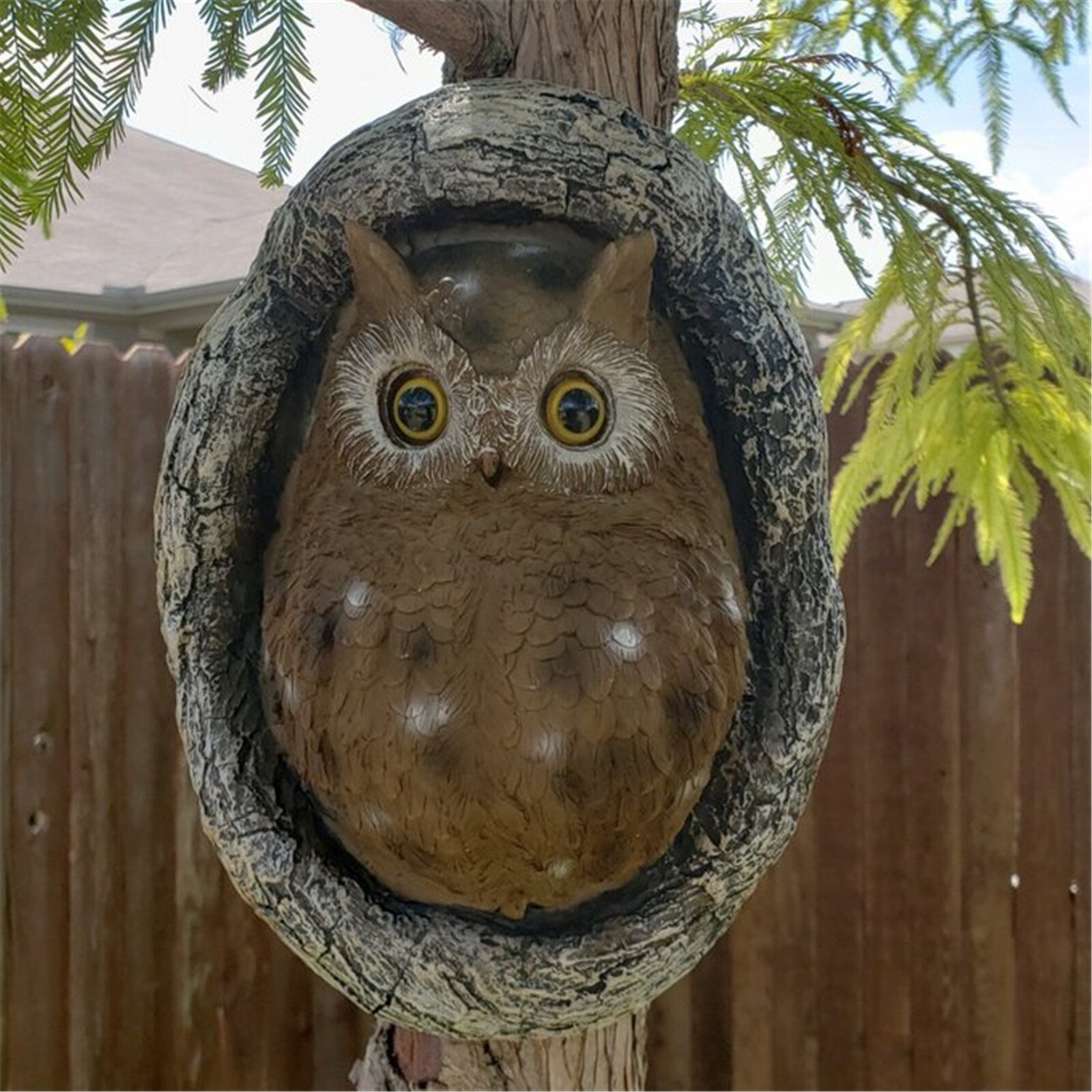 Outdoor Sculpture Sculpture Of Owl Presents A Gard... – Grandado