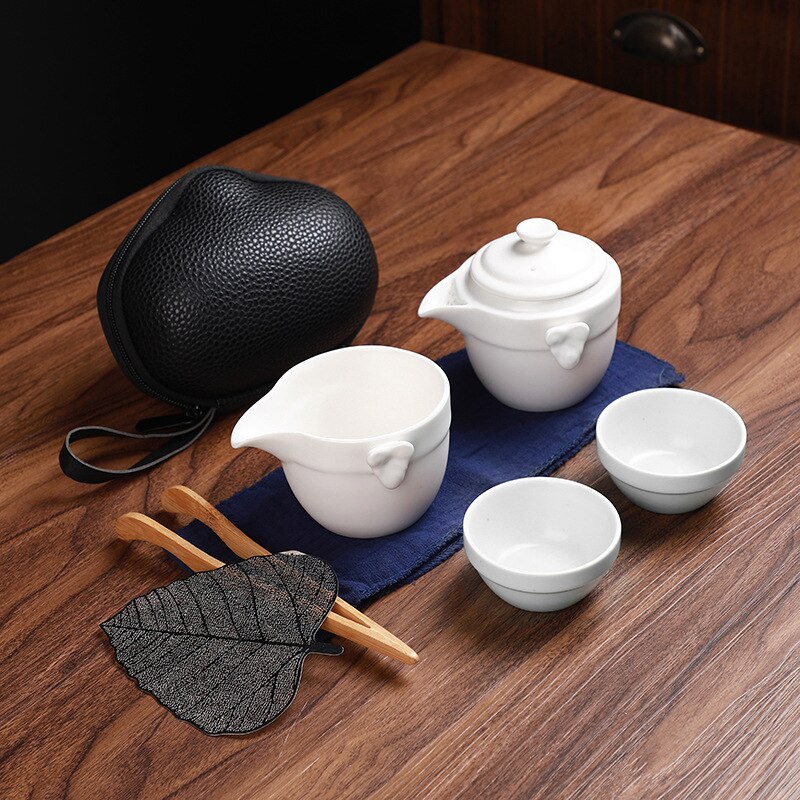 Tea set Gaiwan Black crockery ceramic teapot teacu... – Grandado
