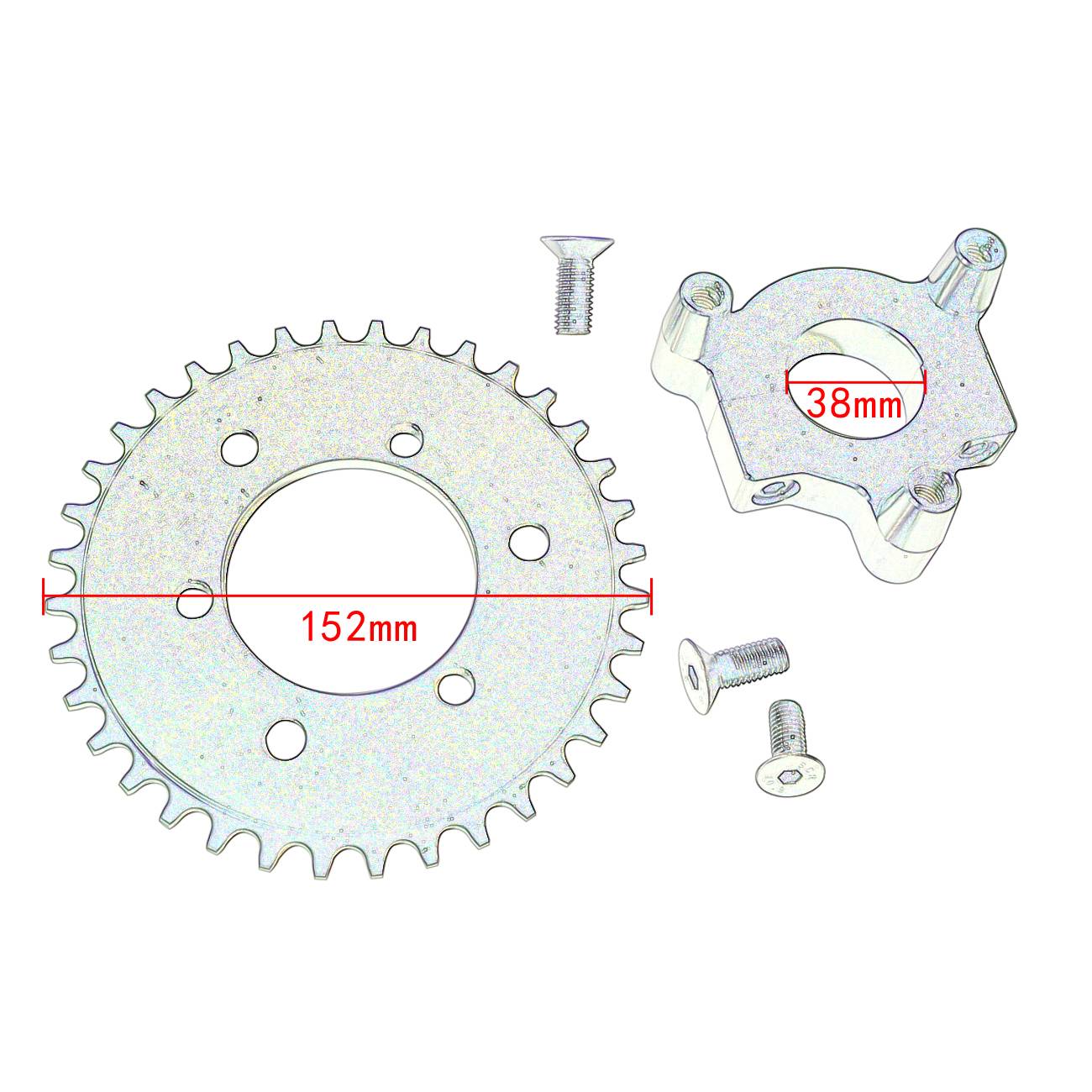 Piñón modificado para bicicleta, Piñón negro 36T, ... – Grandado