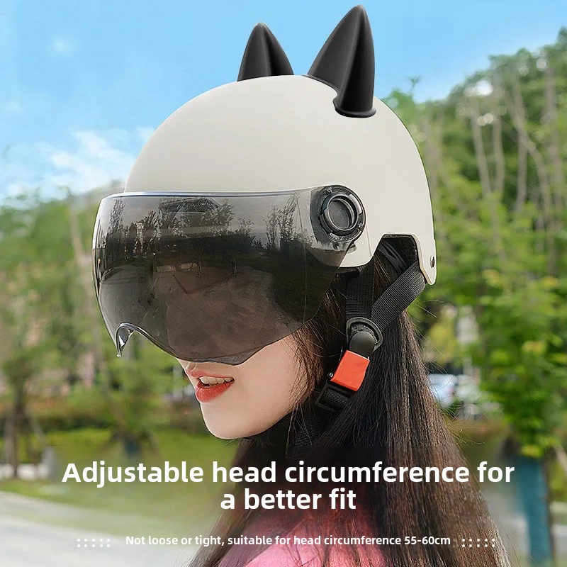 Cat Ear Electric Car Helmet 3C Approved Men's Wome... – Grandado