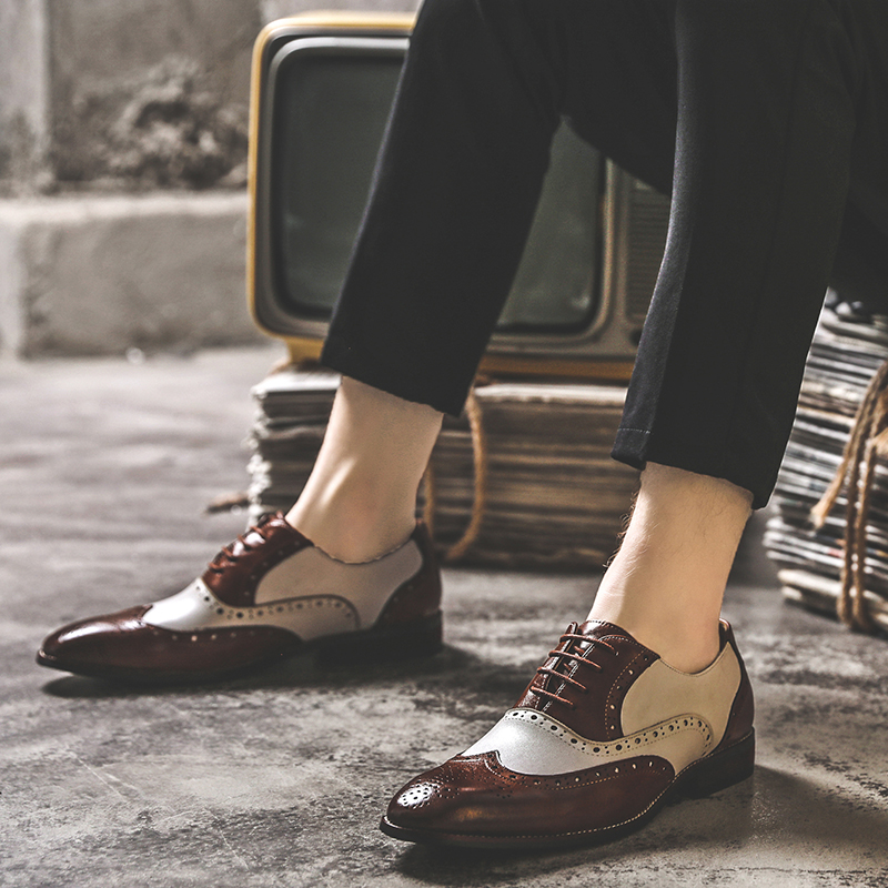 Yomior Spring Summer Lace-Up Men Shoes Vintage Bri... – Grandado