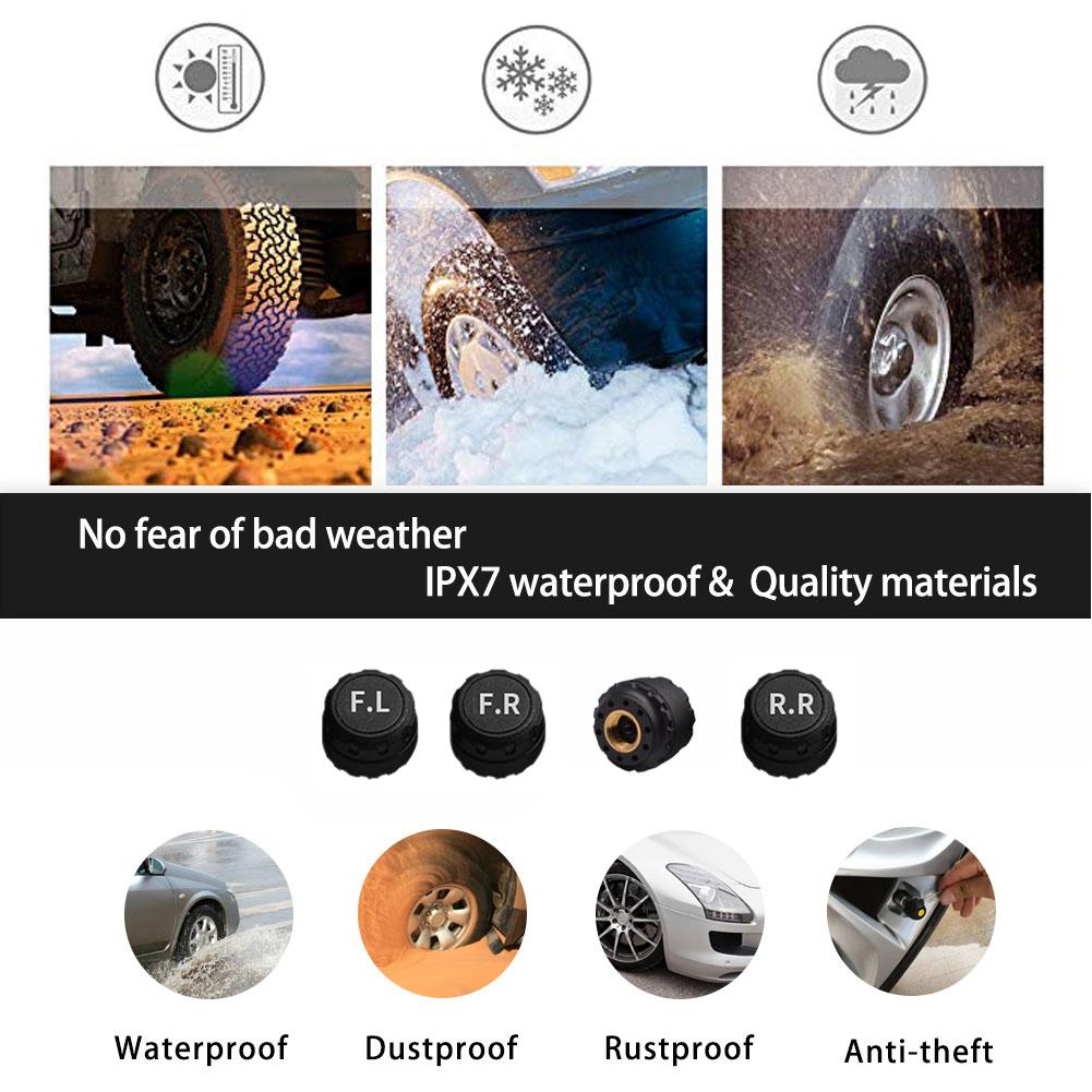 Car TPMS Solar Tire Pressure Monitoring System Dig... – Grandado