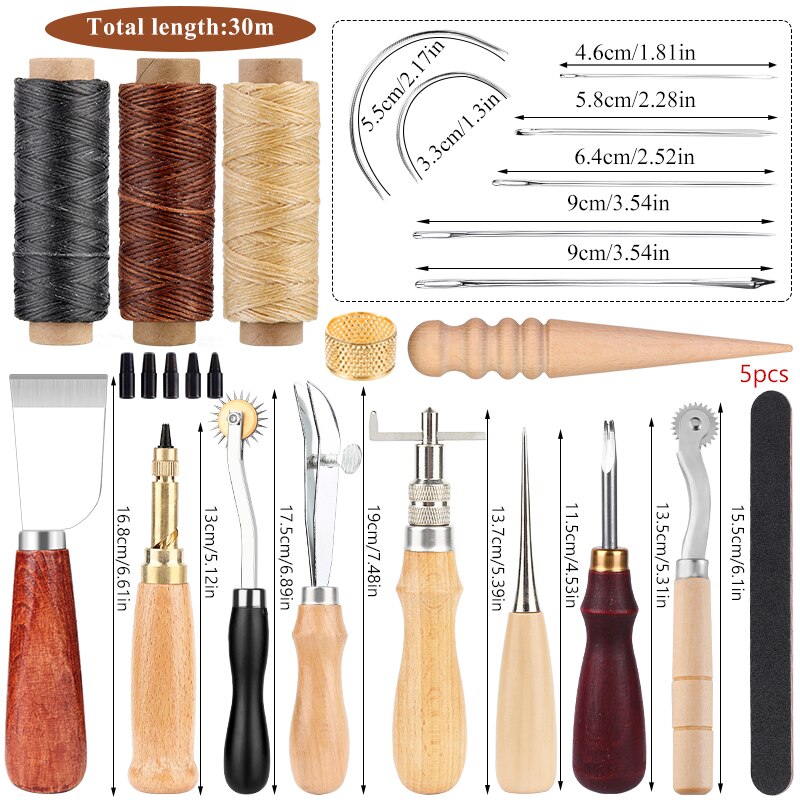 LMDZ Leathercraft Tools Kit With Cutting Knife Wax... – Grandado