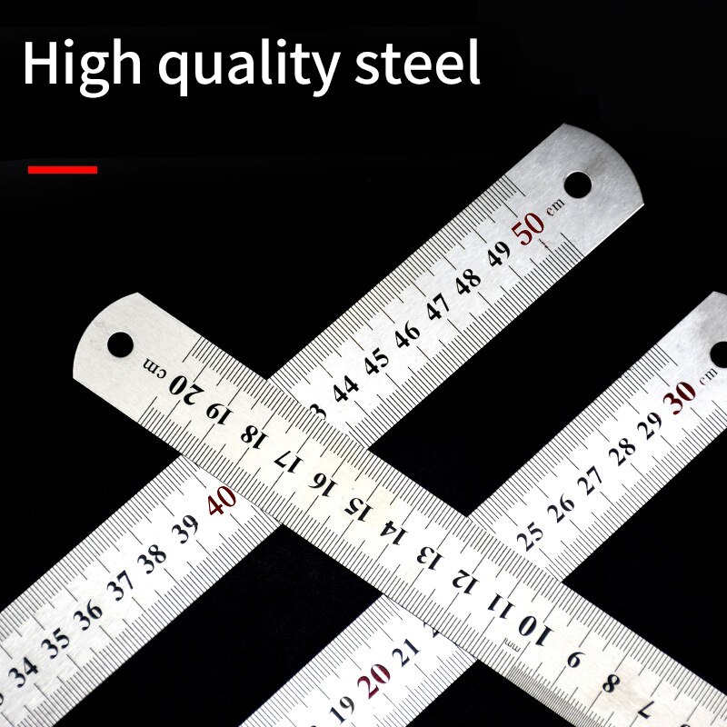 Stainless steel ruler 20 cm thick long steel ruler... – Vicedeal