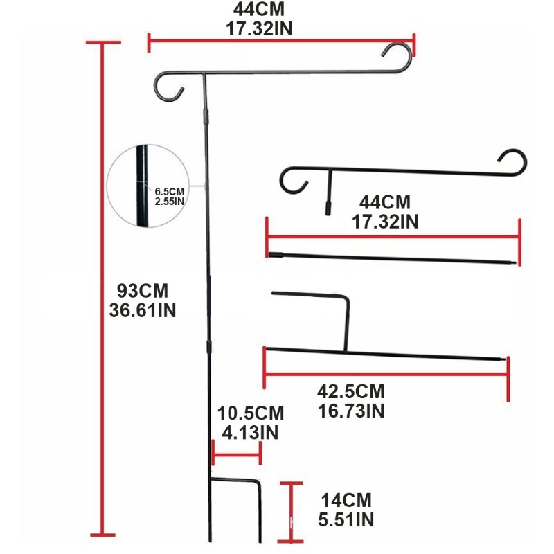 Garden Flag Stand Vertical Frame Durable Stainless... – Grandado
