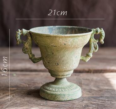 Retro Metal Flower Pots Planters Vintage Metal Vas... – Vicedeal