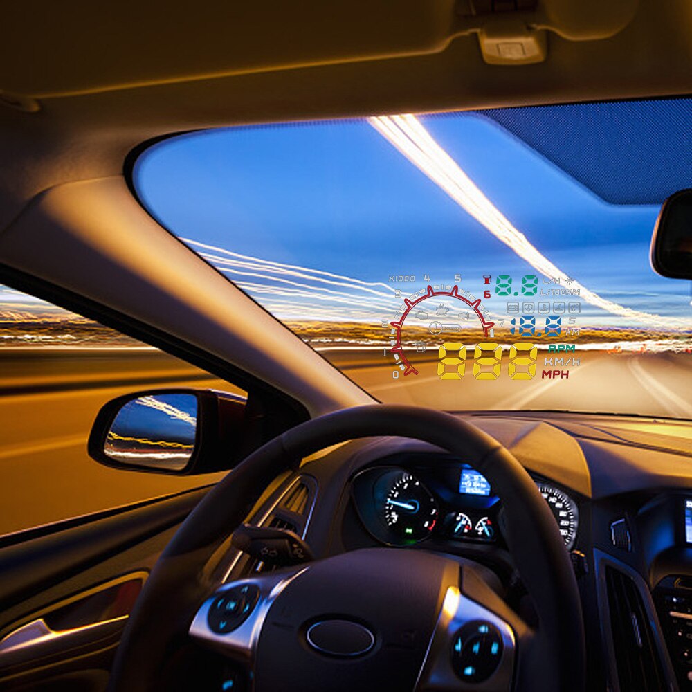 BORUiT Universal 5.5 Inch HUD Head-Up Display OBDI... – Vicedeal