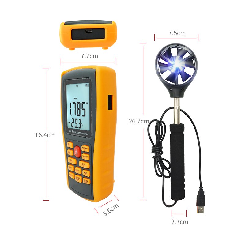 Digital Anemometer Extendable Handle Wind Speed an... – Vicedeal