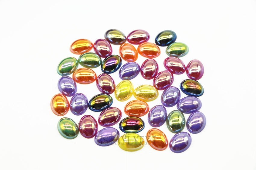 200pcs 13*18mm mix color Oval Shape Pearl White AB... – Grandado