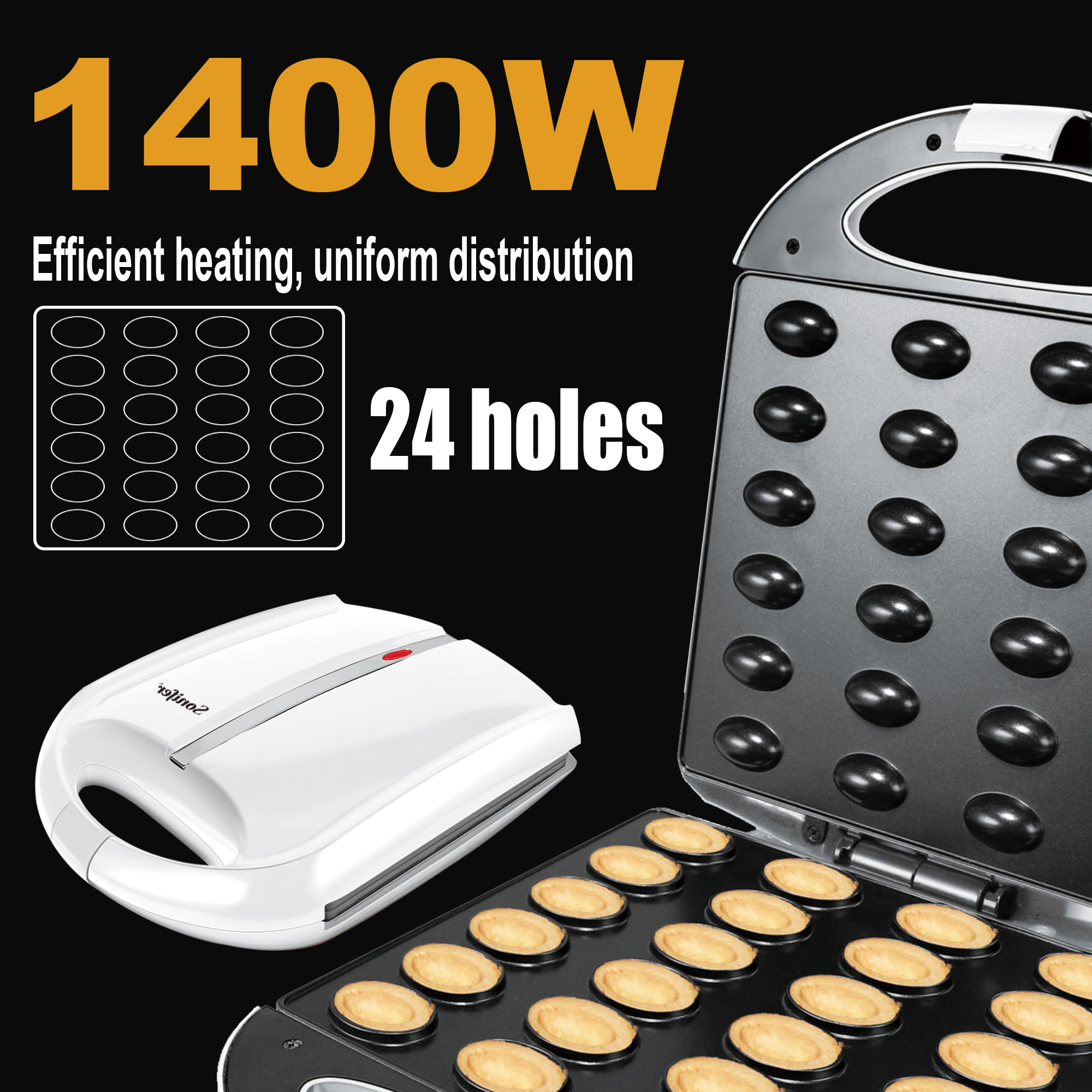 Electric Walnut Cake Waffle Maker 24 Holes Nut Pla... – Grandado