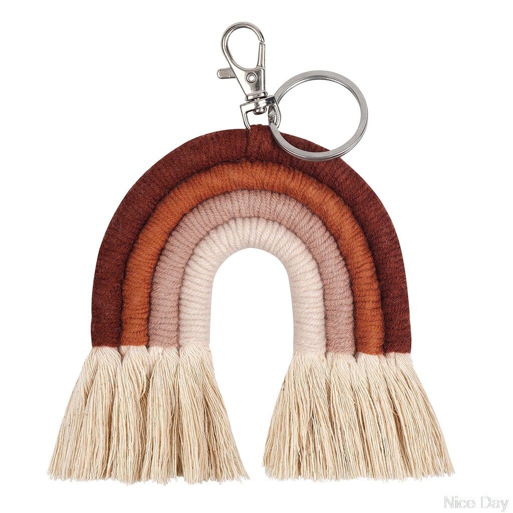 LLavero de arco iris tejido para mujer, llavero bo... – Vicedeal