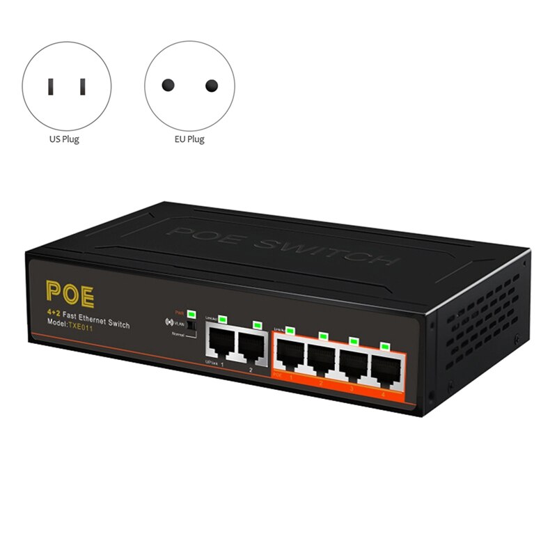 6-Poorts Poe Switch 100M Ingebouwde Voeding Poe Sp... – Grandado