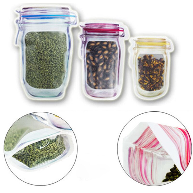 Mason Jar Zipper Bags Reusable Snack Food Freezer ... – Vicedeal