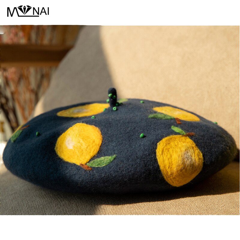 Hat Novelty Handmade Wool Felt Starry Night Beret ... – Grandado