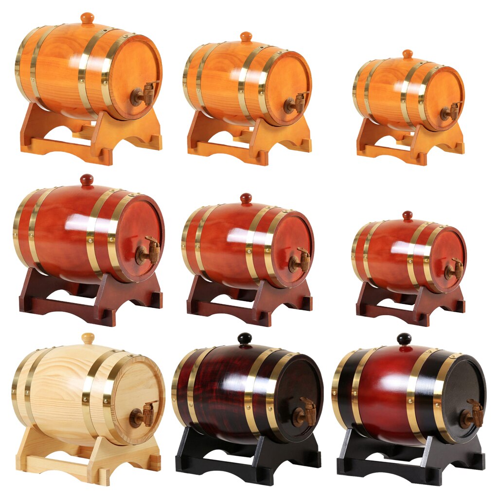 Vintage Pine Wine Barrel Casks w/ Base for Tequila... – Vicedeal