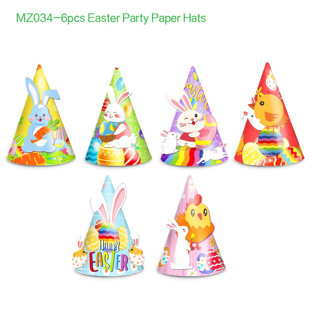 6pcs Happy Easter Party Favors Paper Animals Rabbi... – Grandado