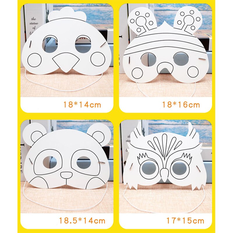 10 Pcs/Lot Cartoon Animals Graffiti Mask Children ... – Grandado