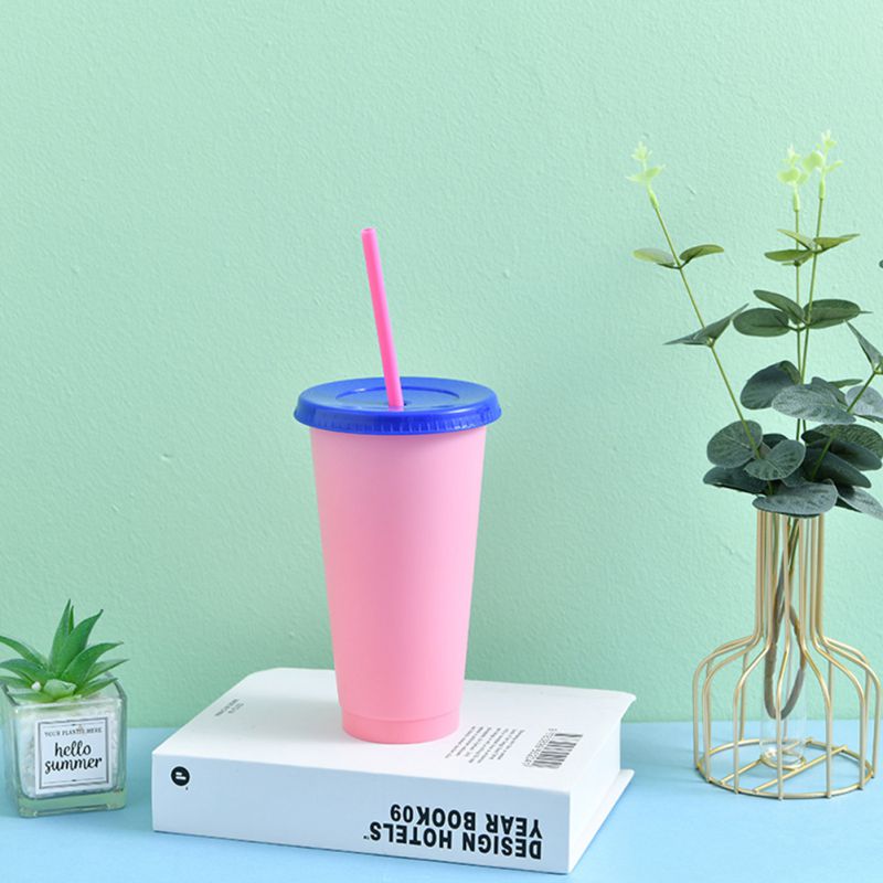 Herbruikbare Plastic Water Flessen Met Rietjes Kle... – Grandado