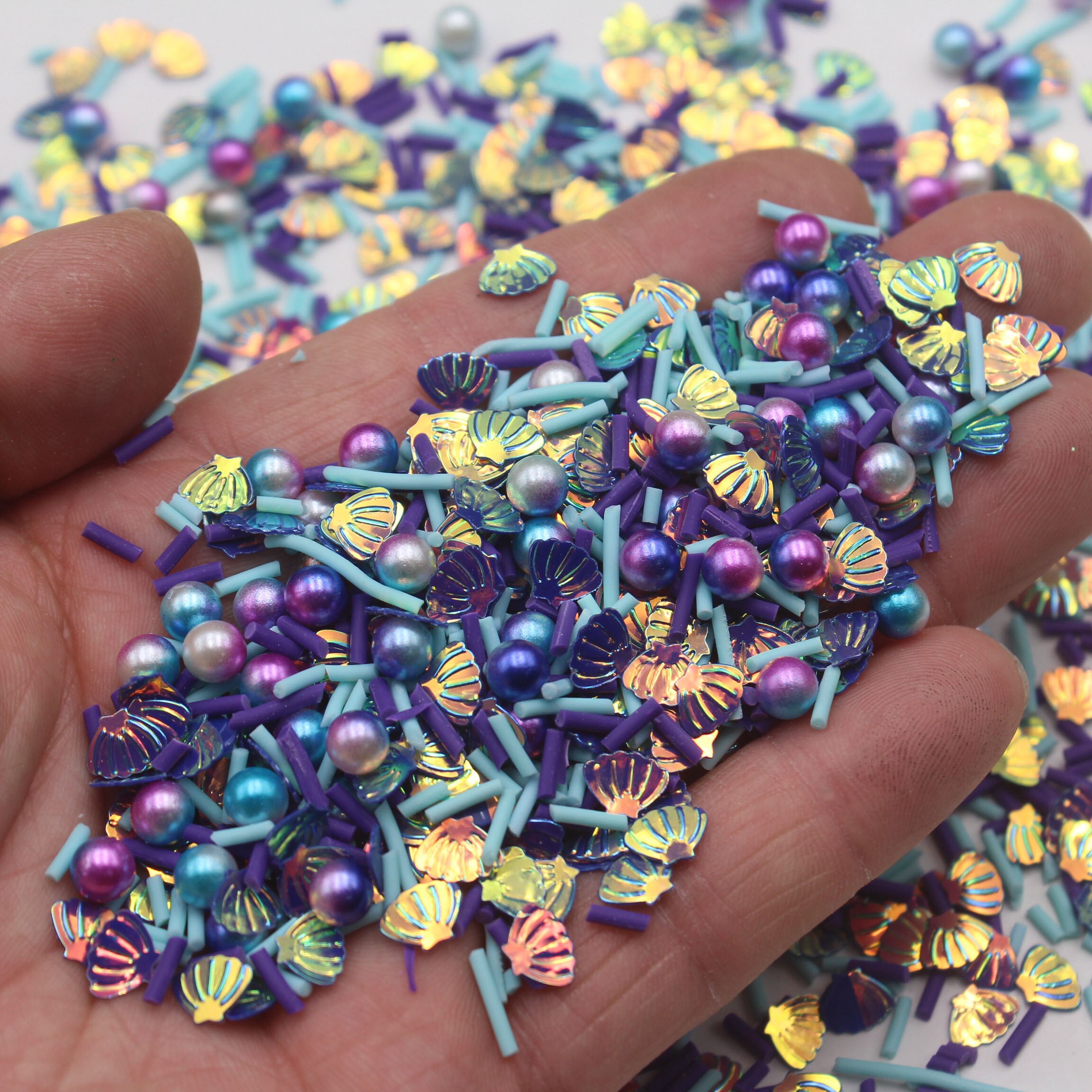 100g/Lot Glitter Shell Sequins Mixed Long Candy SP... – Grandado