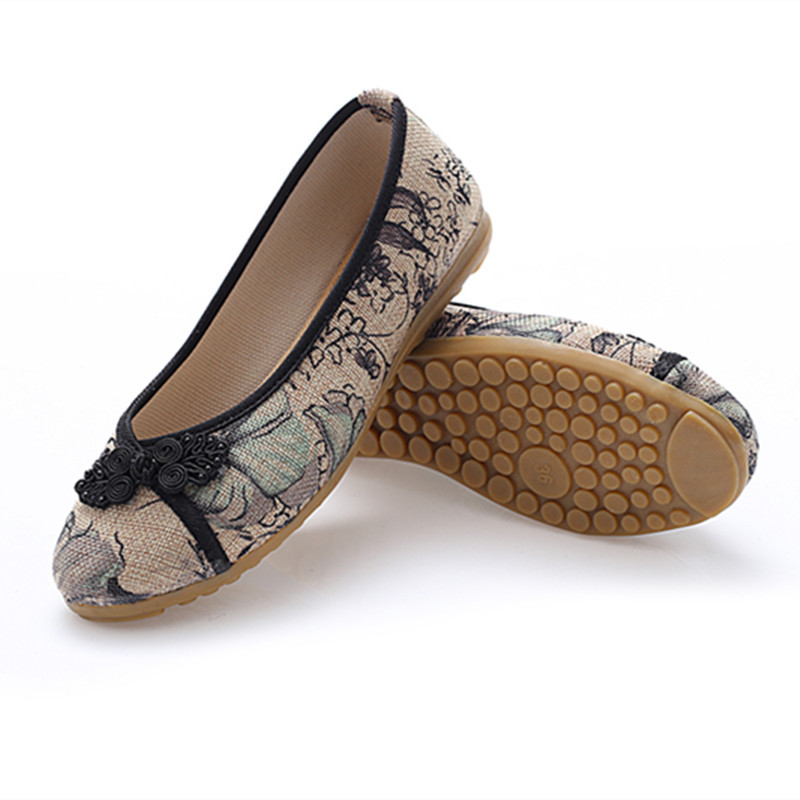 Women's shoes Chinese style ink color flat shoes r... – Vicedeal