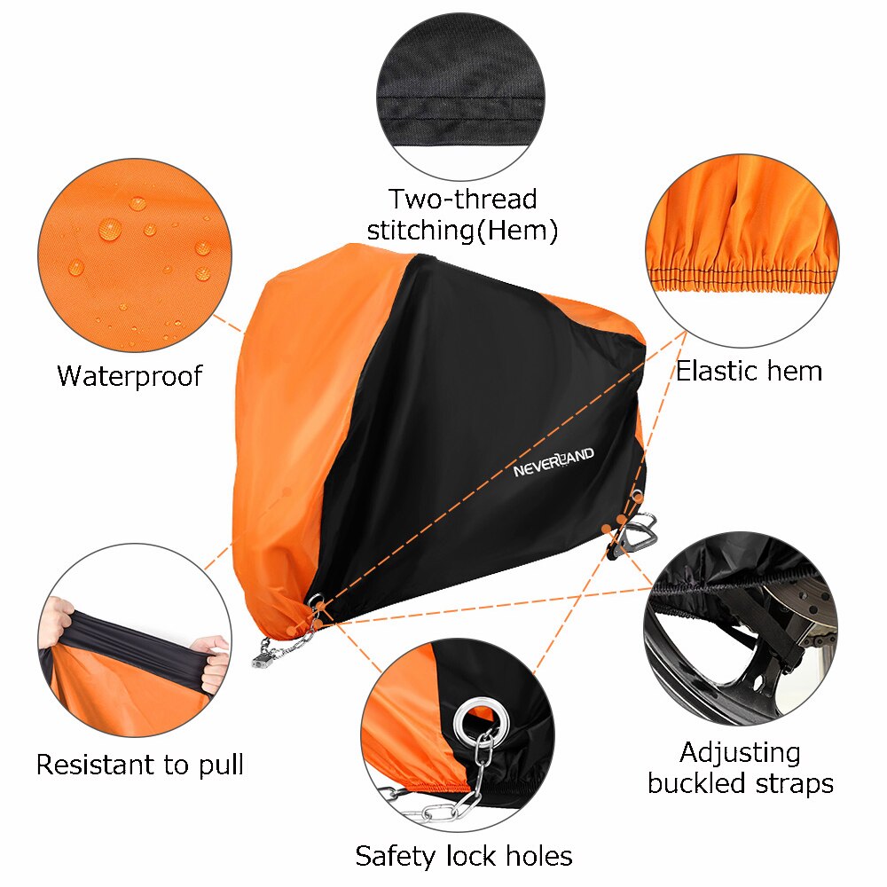 Black Orange Water Rain Proof Motorcycle Covers Mo... – Vicedeal
