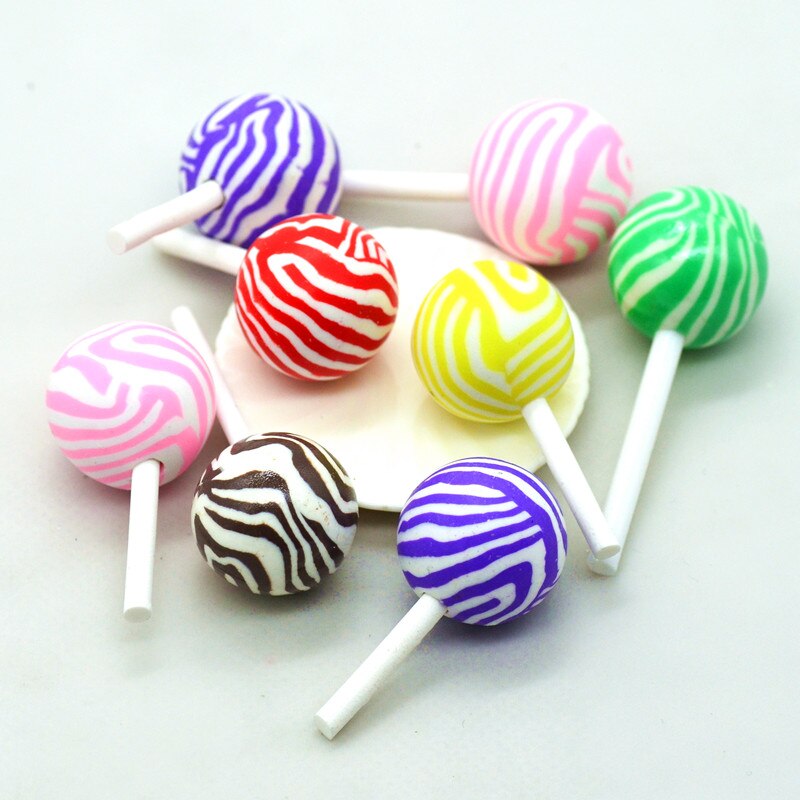 20X43mm Cute Polymer Clay Lollipop Miniatures|Part... – Grandado