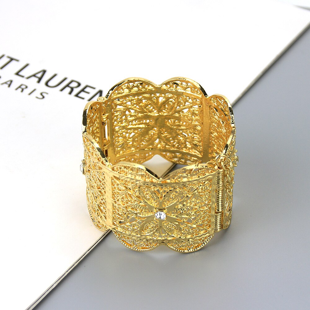 Sunspicems Gold Color African Wide Arm Bangle Brac... – Grandado