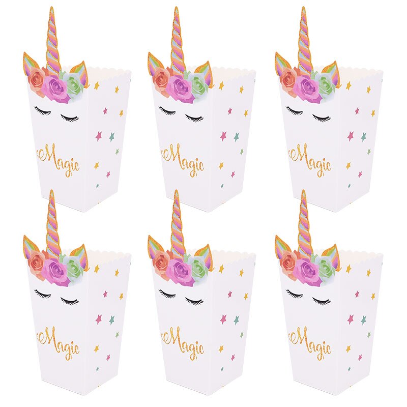 10Pcs Unicorn Paper Popcorn Boxes Candy Cookie Box... – Grandado