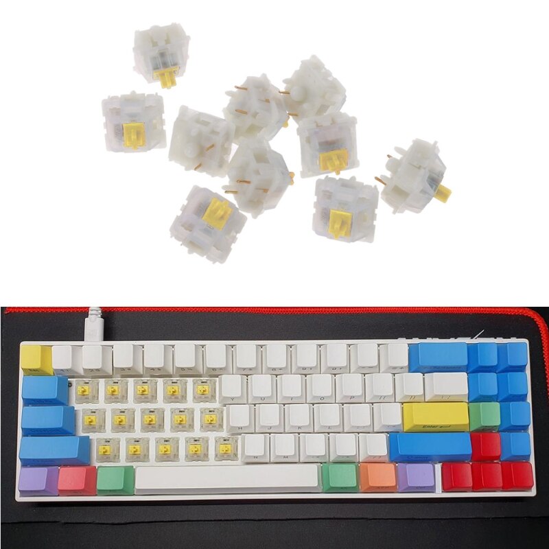 10pc Gateron Switches 5Pin Milky Yellow Switch for... – Grandado