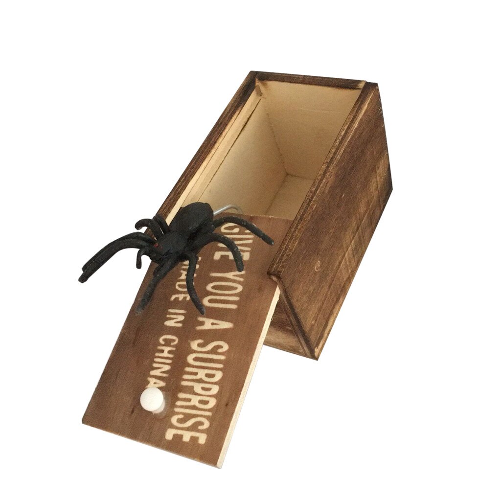 Holz Streich Spinne Erschrecken Box Streich Spielz... – Vicedeal