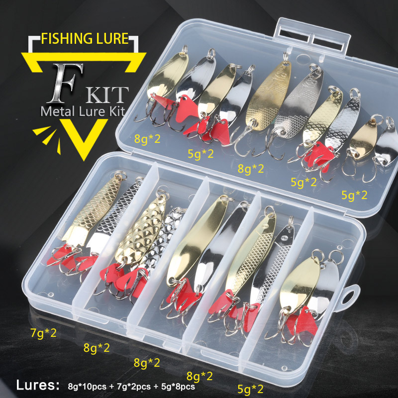 Mixed Colors Fishing Lures Spoon Bait Set Metal Lu... – Vicedeal