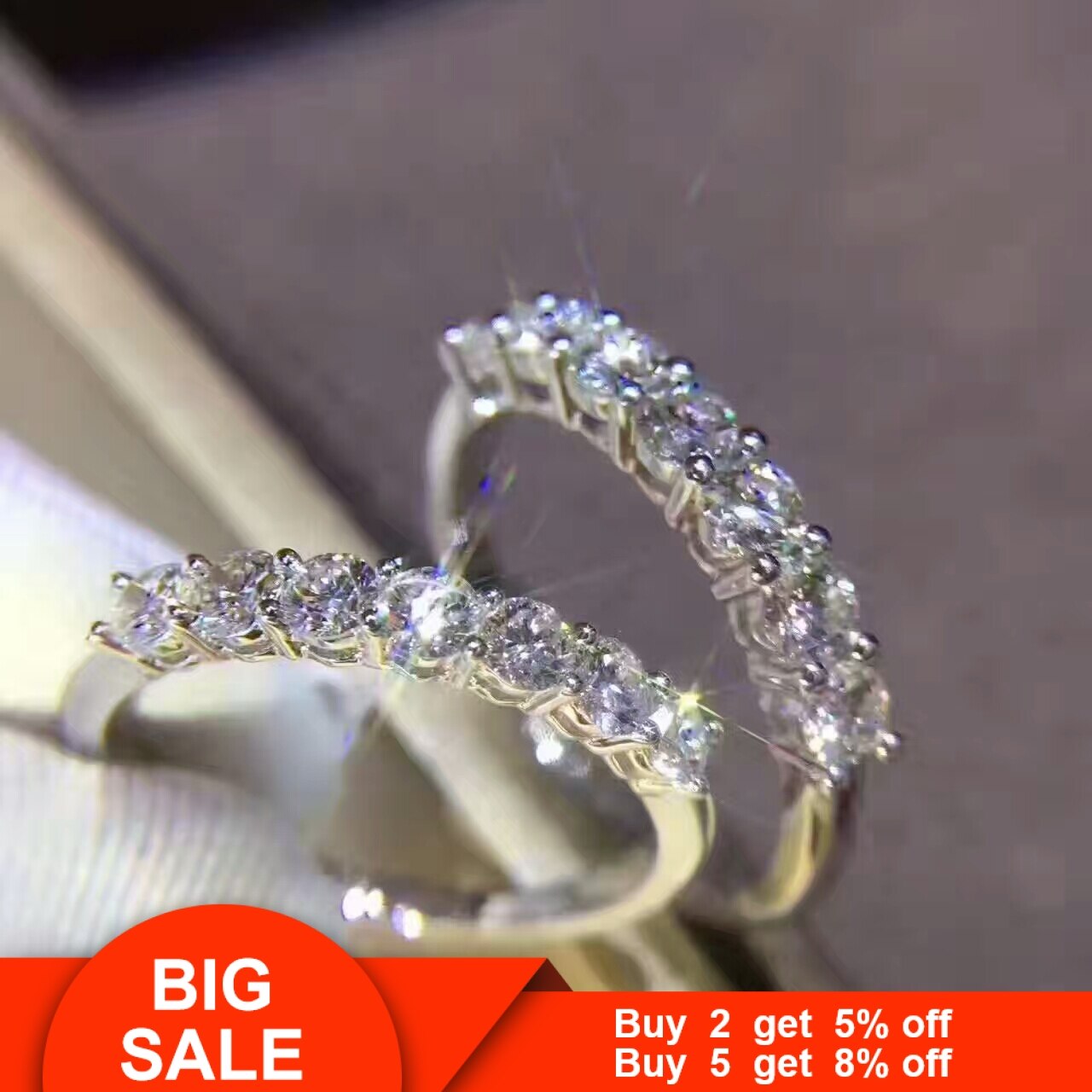 Vecalon Female Promise Ring 925 Sterling silver Pa... – Vicedeal