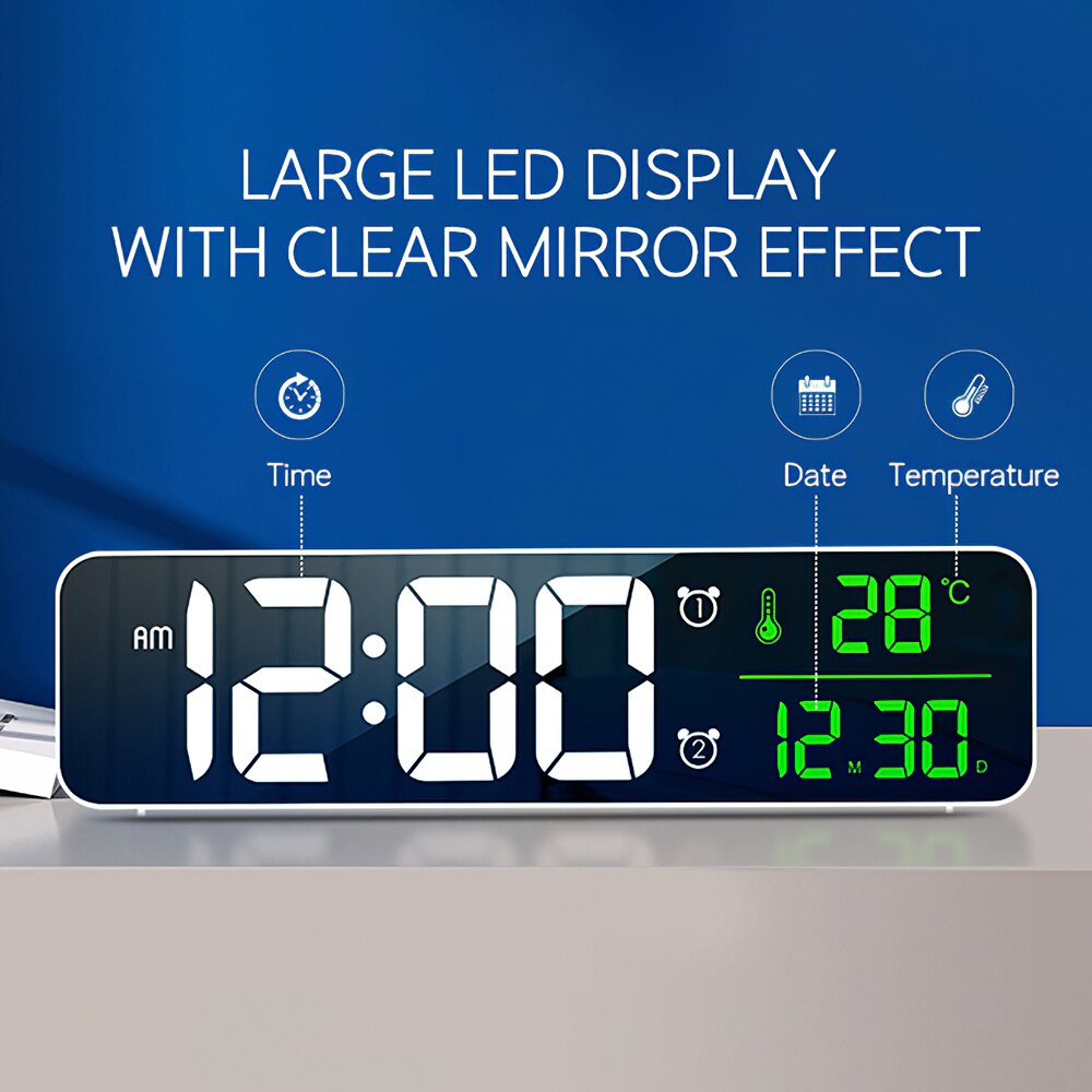 LED Digital Alarm Clocks For Bedrooms Bedside With... – Grandado