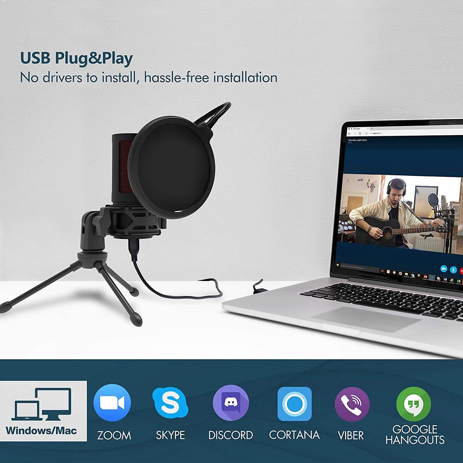 USB Microphone, CMTECK Condenser Gaming Desktop Mi... – Grandado