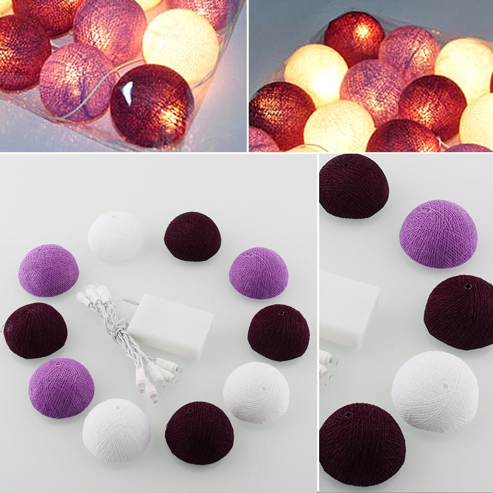 Cotton Ball Lights LED String Light White+Light Pu... – Grandado