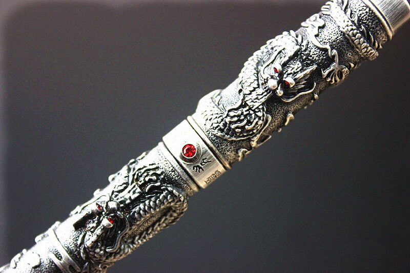 JINHAO Silver Dragon Carved With RED Diamond Rolle... – Grandado