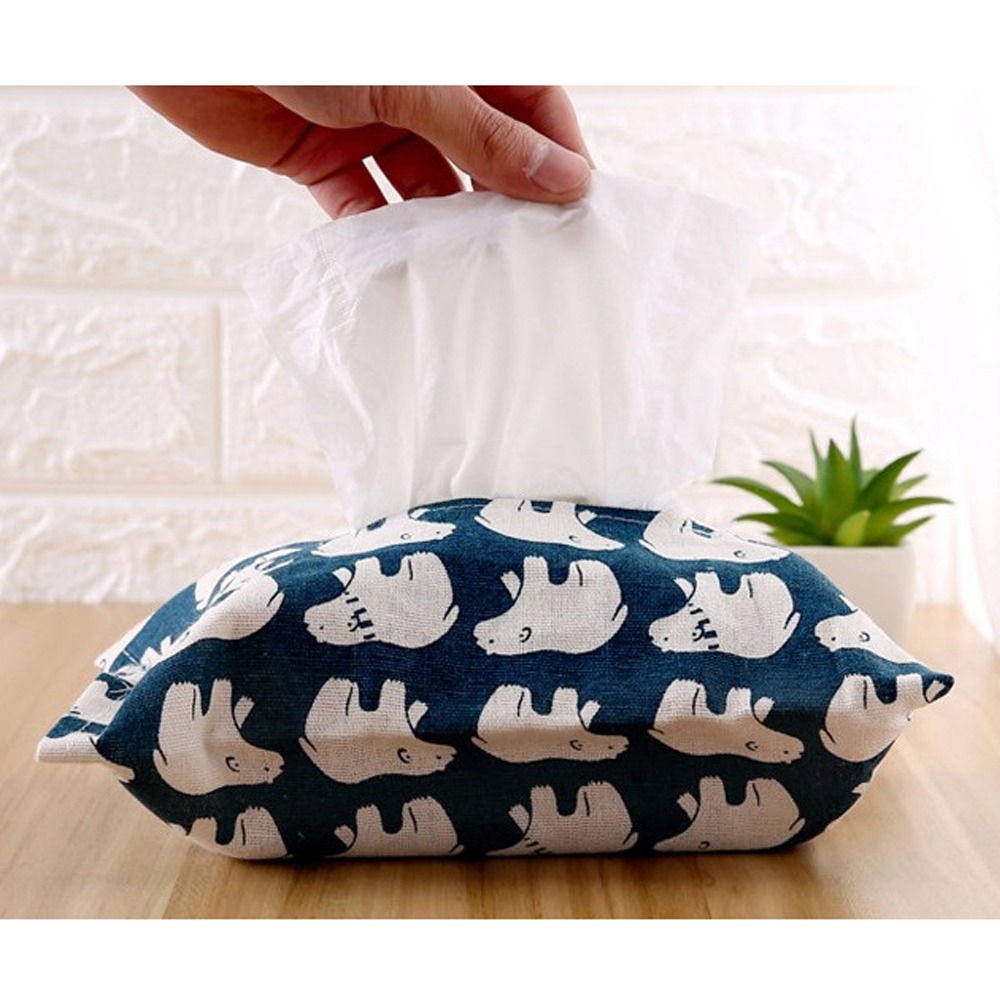 Linen Cotton Foldable Paper Holder Nodic Tissue Ca... – Vicedeal