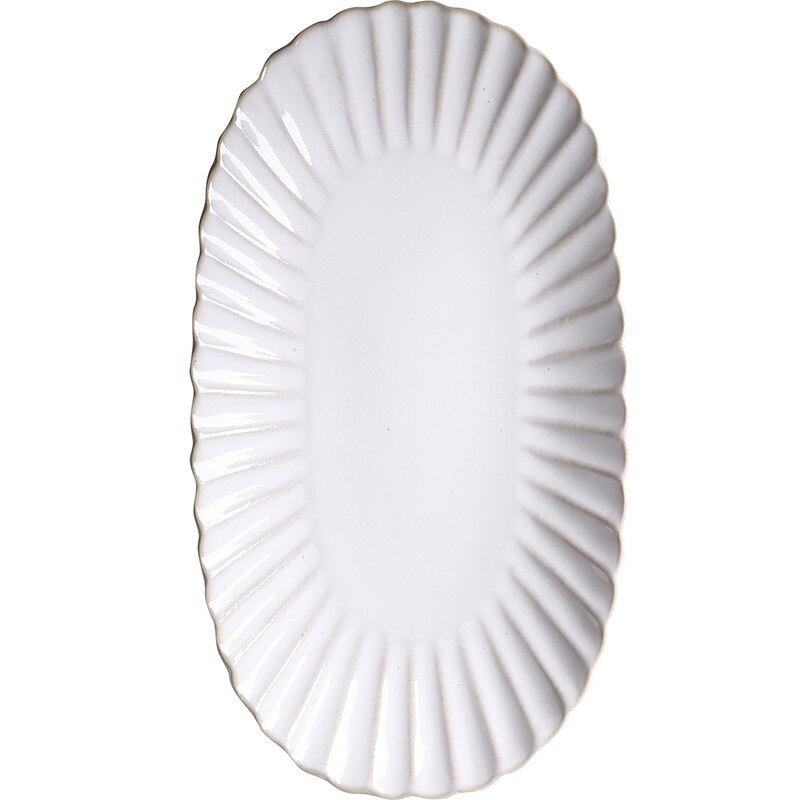 White Retro Chrysanthemum Shape Dinner Plates Cera... – Grandado