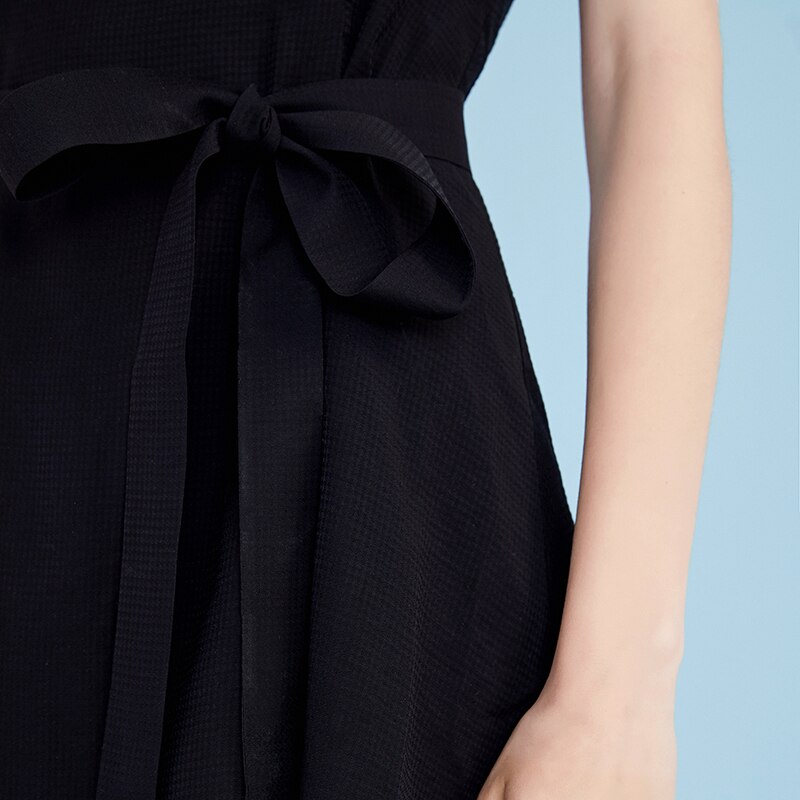 Artka sommer fransk vintage sort chiffon kjoler me... – Grandado