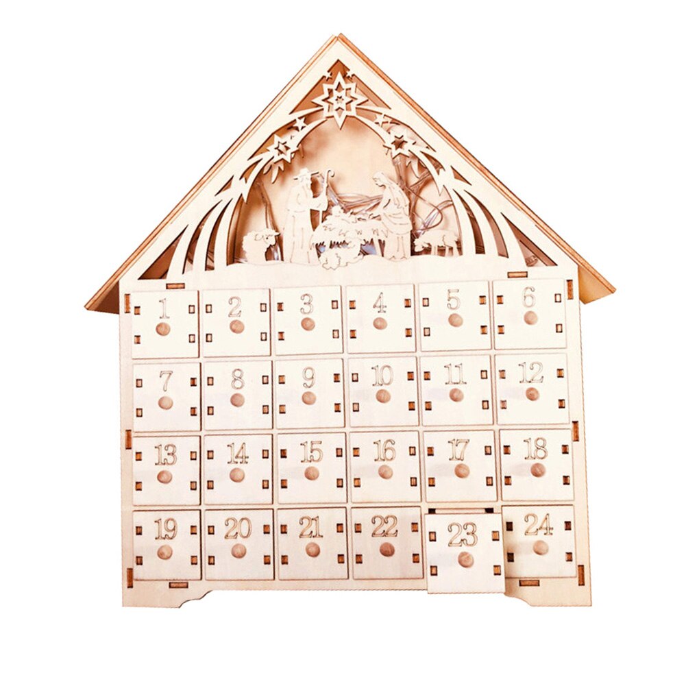 Wooden Advent Calendar Christmas Countdown Lights ... – Vicedeal