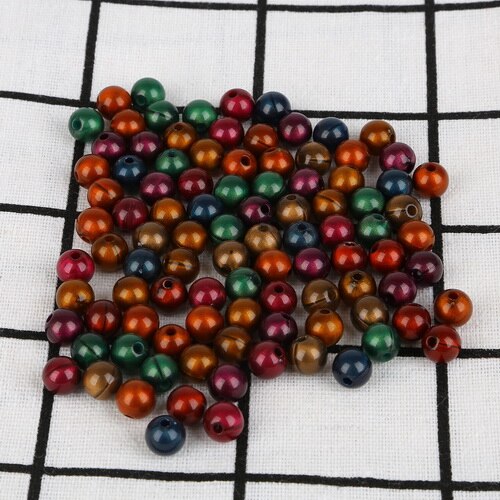 Dark color Beads Acrylic Spacer Beads Round At Ran... – Grandado