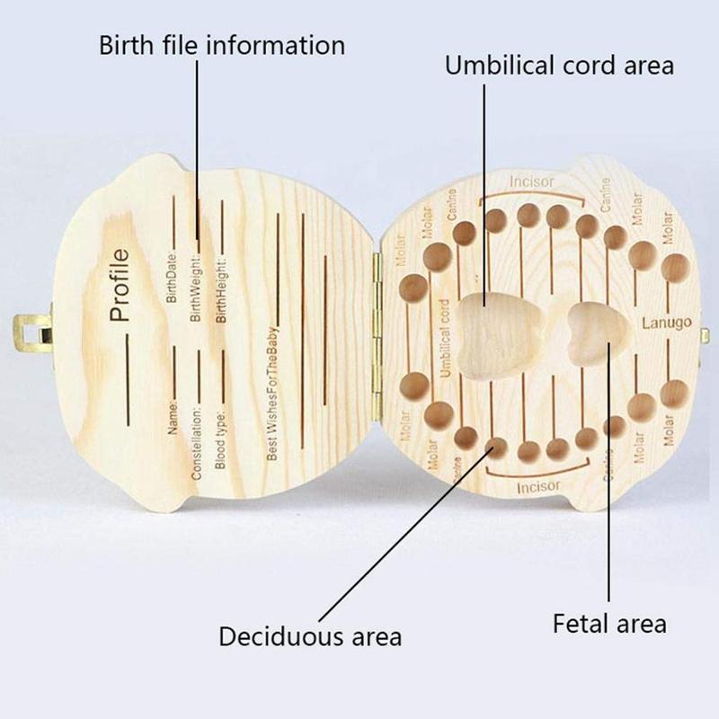 Wooden Baby Hair Deciduous Teeth Storage Box Organ... – Grandado