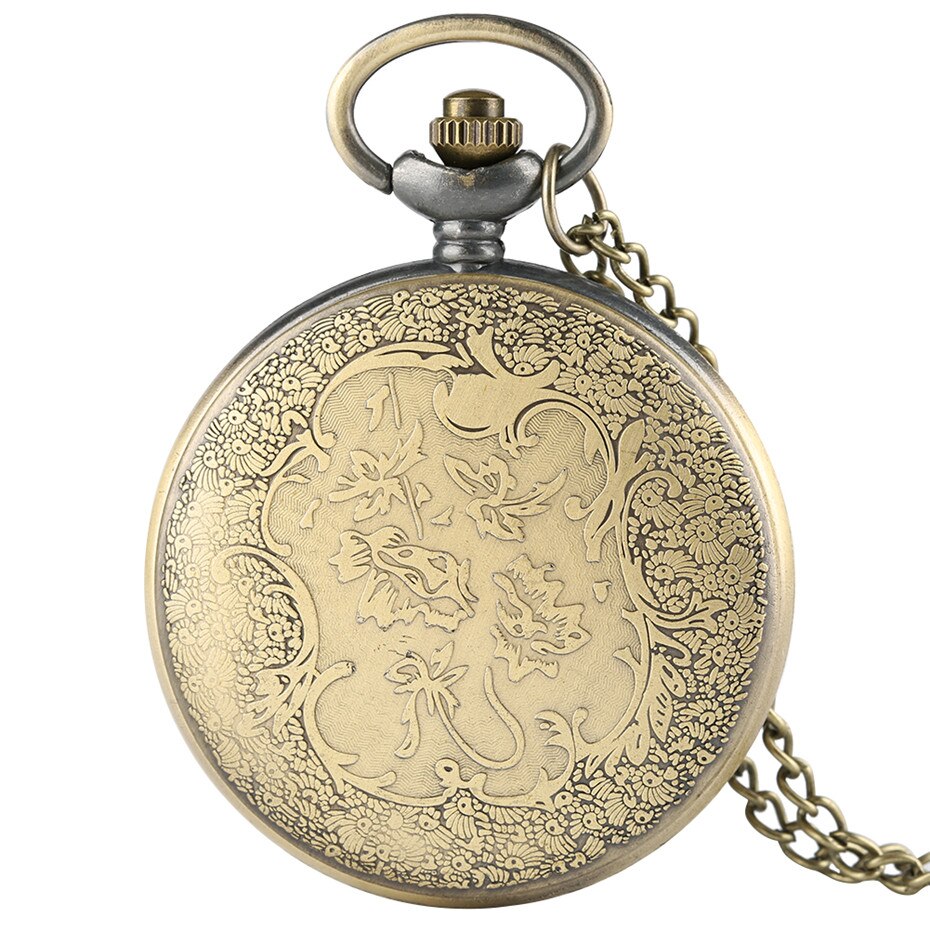 Bronze Christian Quartz Pocket Watch Necklace Pend... – Grandado