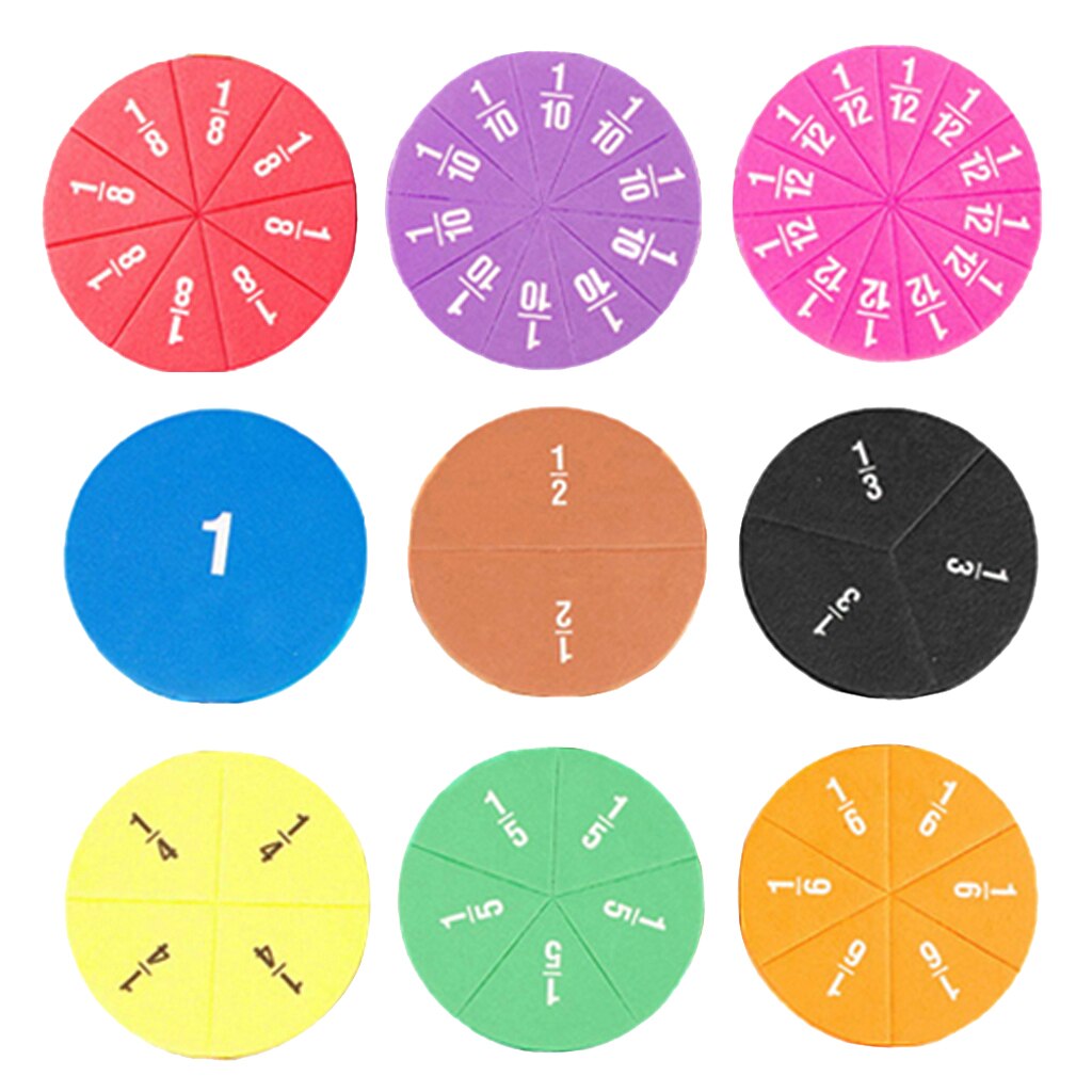 52 Pack Fraction Tiles Circles Educational Math Ma... – Grandado