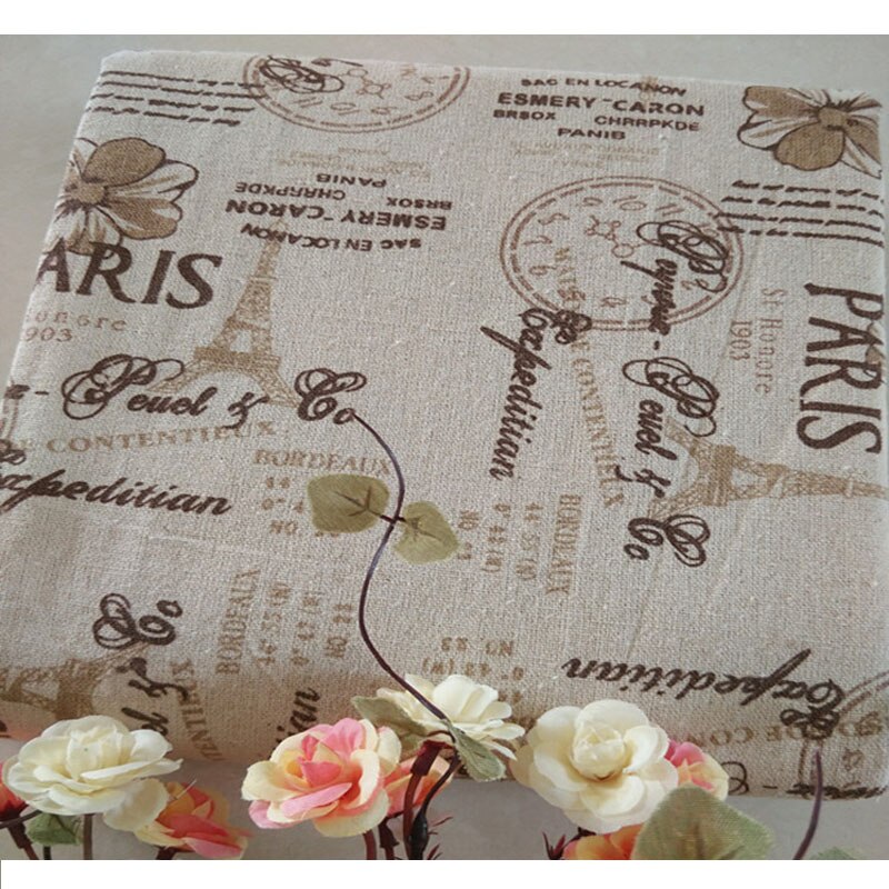 Retro Printed Paris Cotton Linen Blend Fabric DIY ... – Grandado