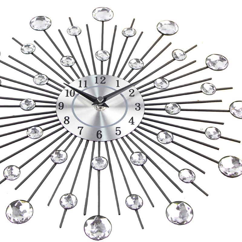 Retro Metal Crystal Large Wall Clock Watch Wall Cl... – Vicedeal